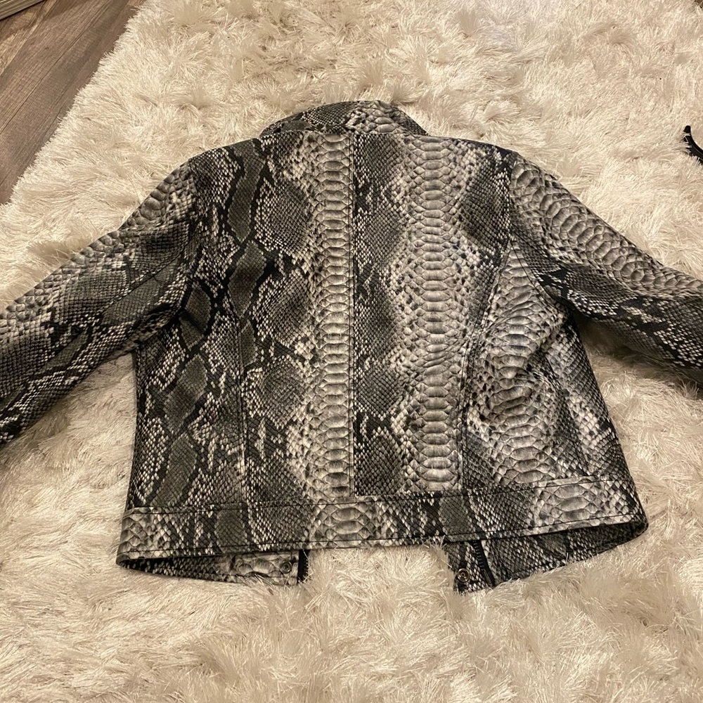 Blanknyc Faux Snakeskin Leather Jacket - Gem